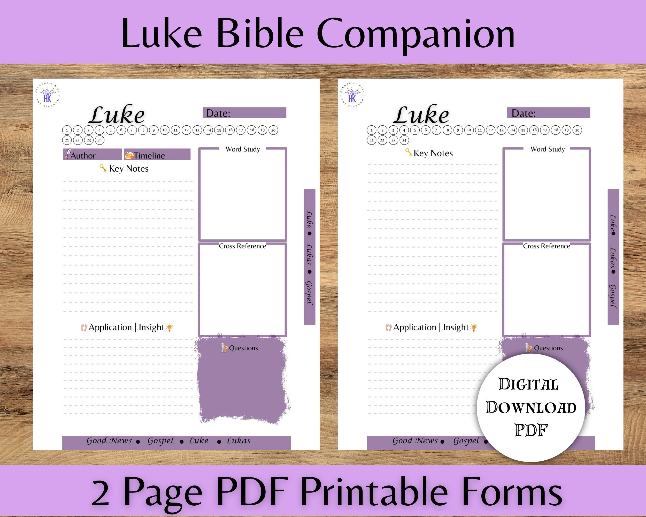 Luke Digital Worksheets| Bible Teachers|torah Teachers|scripture ...