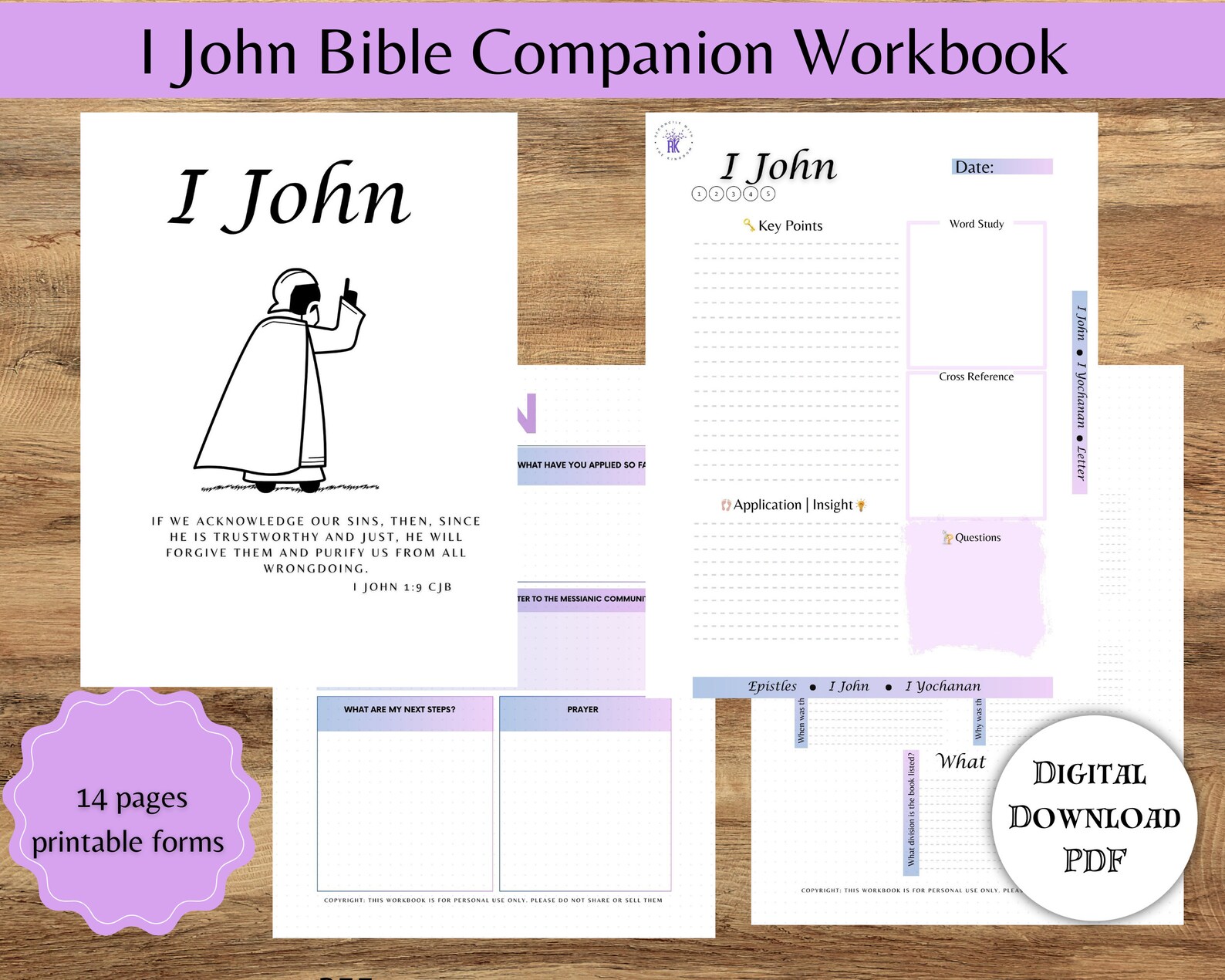 I John Digital Bible| Pastor Workbook | Bible Teachers | Torah Teachers ...
