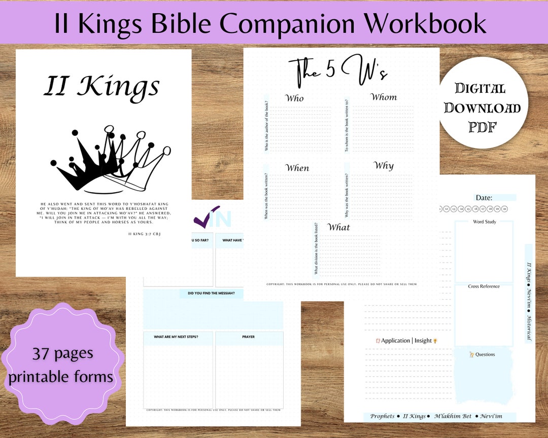 II Kings Bible Workbook | Pastor Workbook |bible Teachers |torah ...