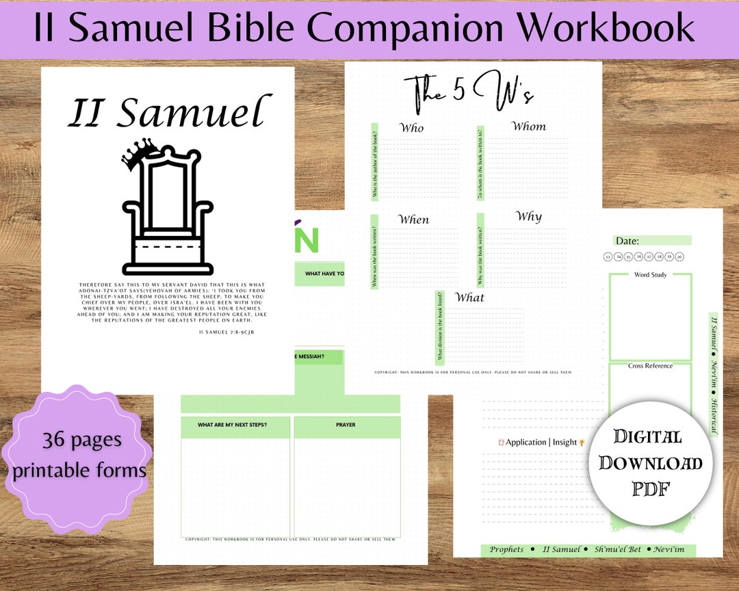 II Samuel Digital Bible | Pastor Workbook| Bible Teachers| Torah ...