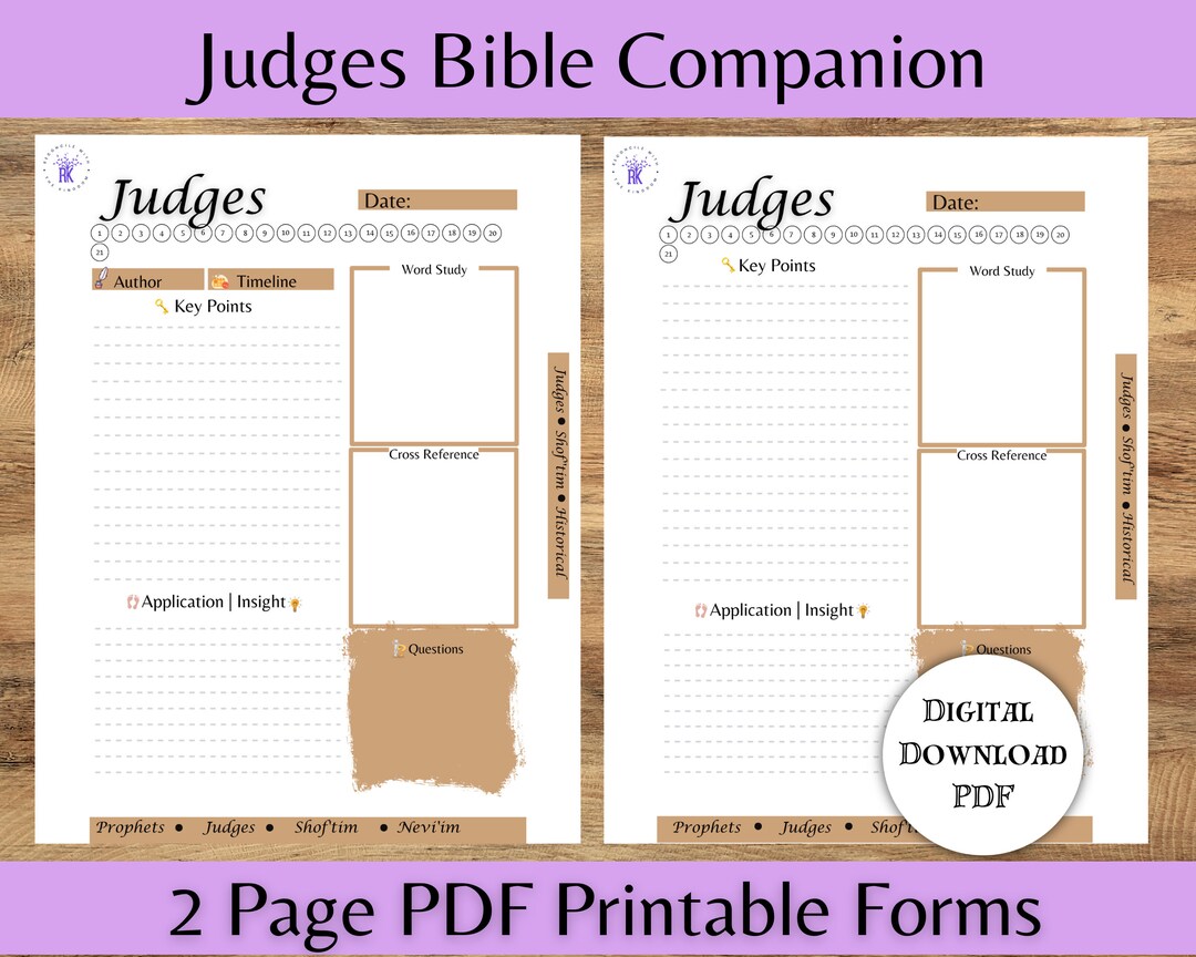 Judges Digital Worksheets| Bible Teachers|torah Teachers|scripture ...