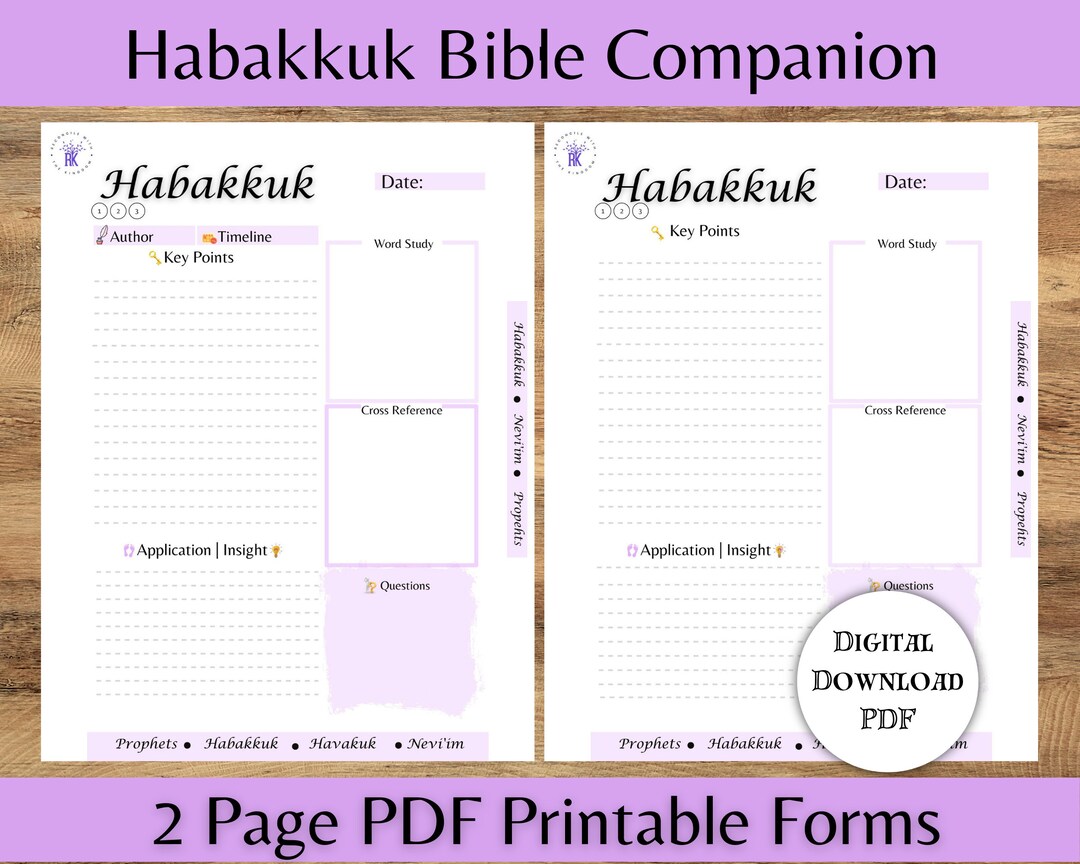 Habakkuk Digital Worksheets, Bible Teachers, Torah Teachers, Scripture ...