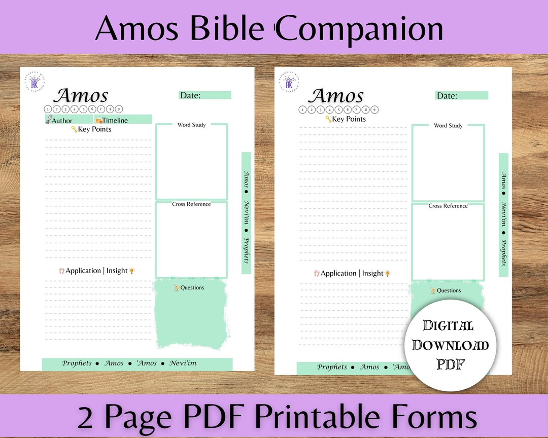 Amos Digital Worksheets, Bible Teachers, Torah Teachers,pastors ...