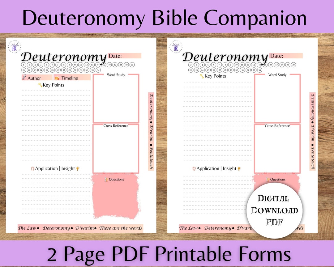 Deuteronomy Digital Worksheets| Bible Teachers|torah Teachers|scripture ...