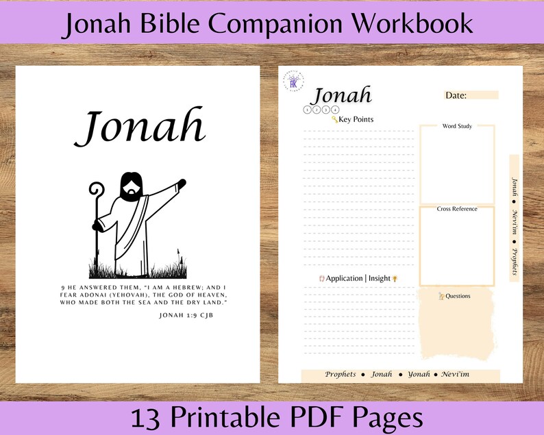 Jonah Bible Workbook |pastor Digital Book |bible Teachers | Torah ...