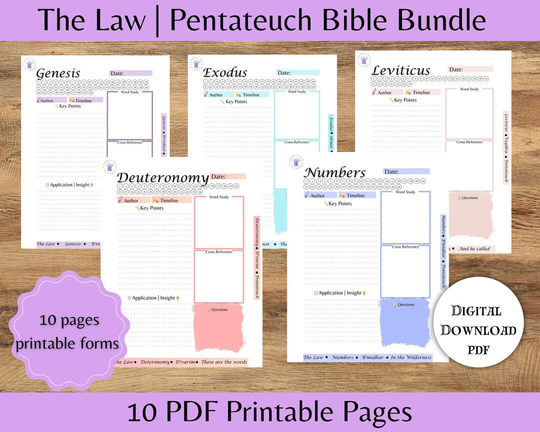 The Law Bible Worksheets| Pentateuch Worksheets Bible Teachers|torah ...