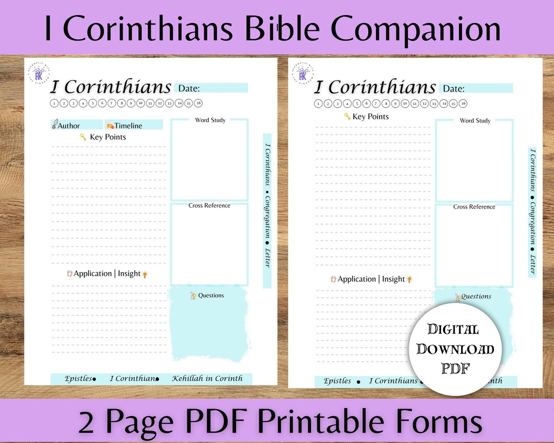 I Corinthians Digital Worksheets,bible Teachers,torah Teachers ...