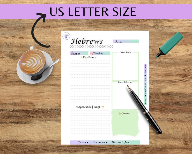 Hebrews Digital Worksheet, Bible Teachers, Torah Teachers, Scripture ...