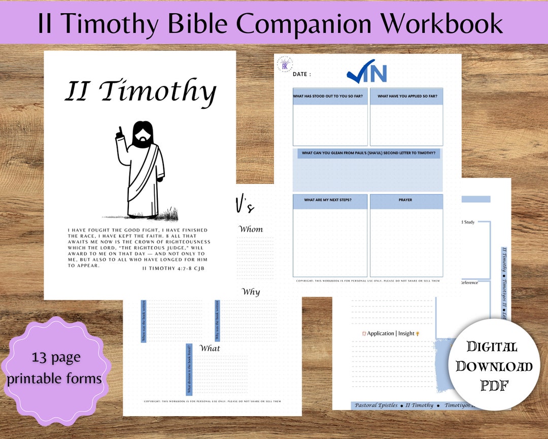 II Timothy Digital Bible| Pastor Workbook | Bible Teachers | Torah ...