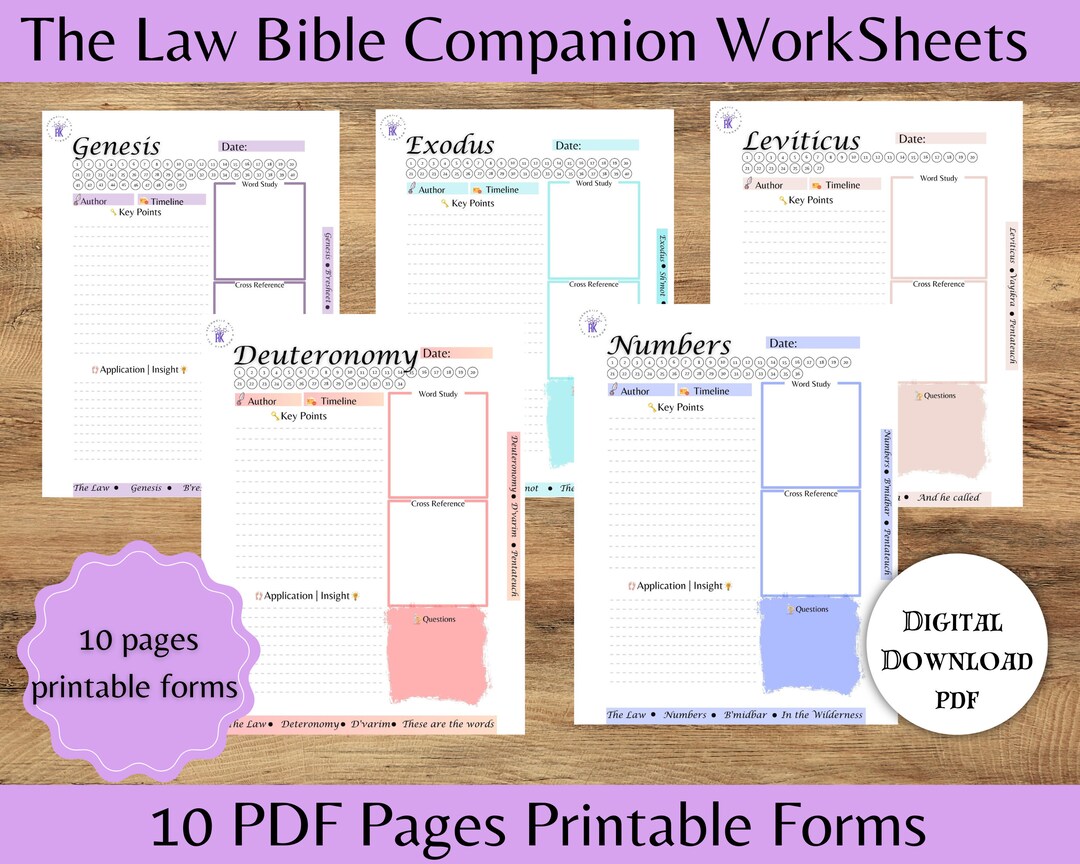 Entire Old Testament Digital Bible Worksheets|bible Teachers|pastor ...