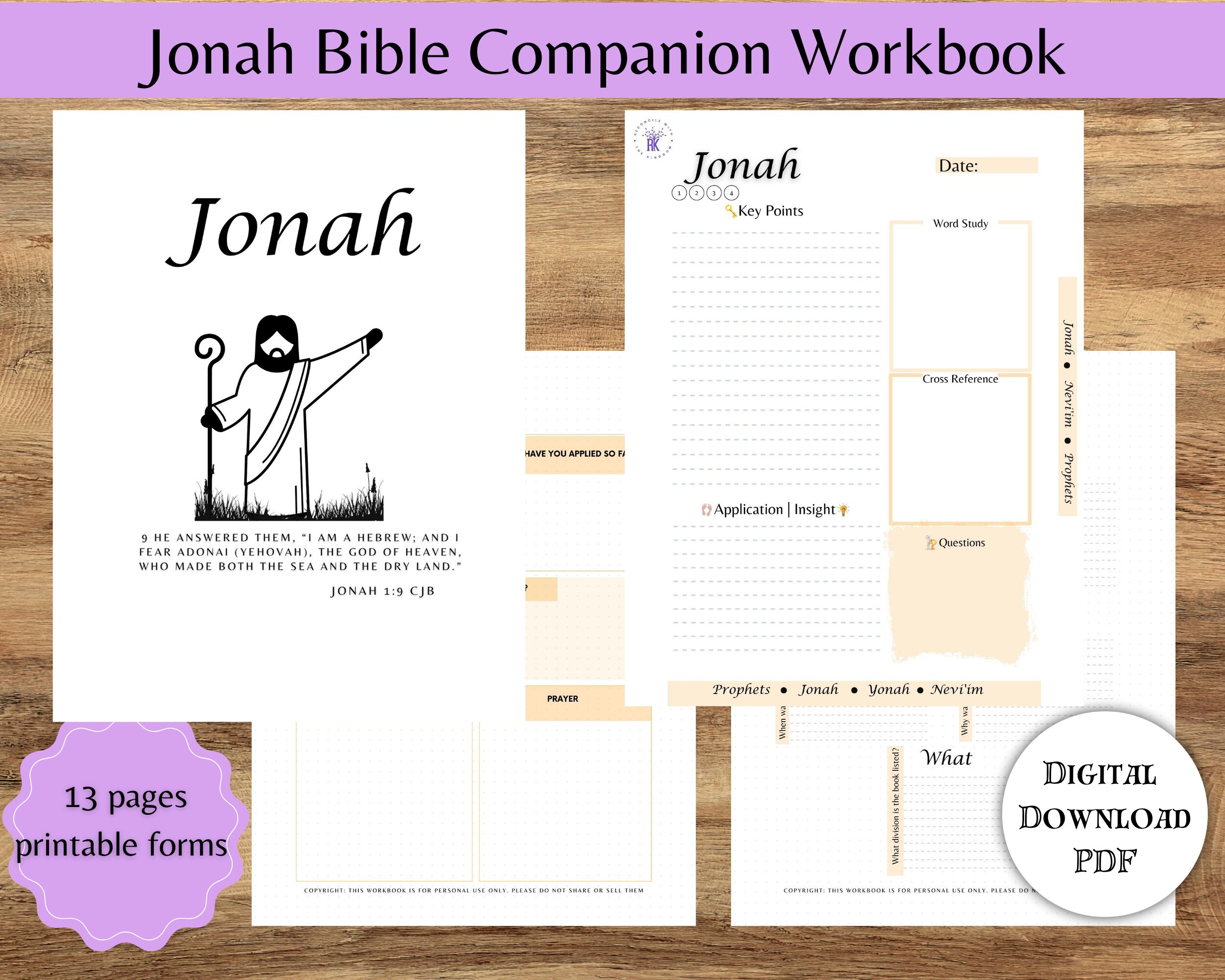 Jonah Bible Workbook pastor Digital Book bible Teachers Torah ...