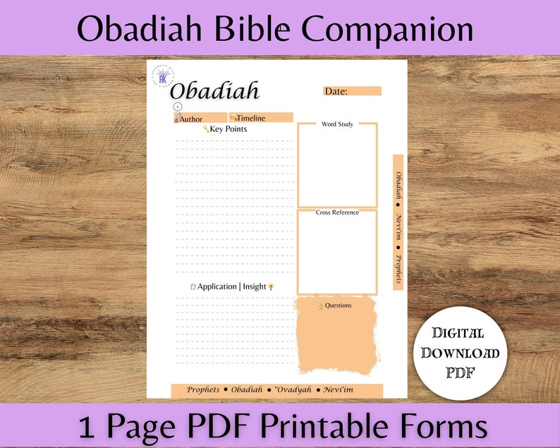 Obadiah Digital Worksheet, Bible Teachers, Torah Teachers, Scripture ...