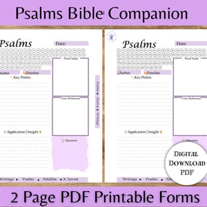 Psalms Digital Worksheets, Pastor, Bible Teachers,torah Teachers ...