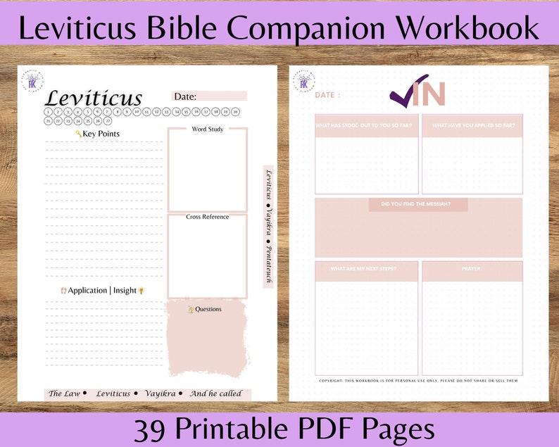 Leviticus Digital Bible | Pastor Workbook| Bible Teachers| Torah ...