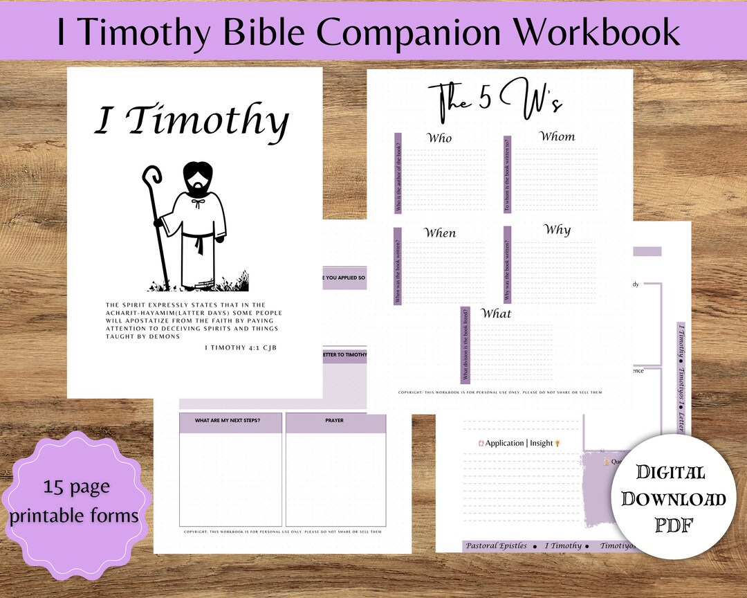 I Timothy Digital Bible| Pastor Workbook | Bible Teachers | Torah ...