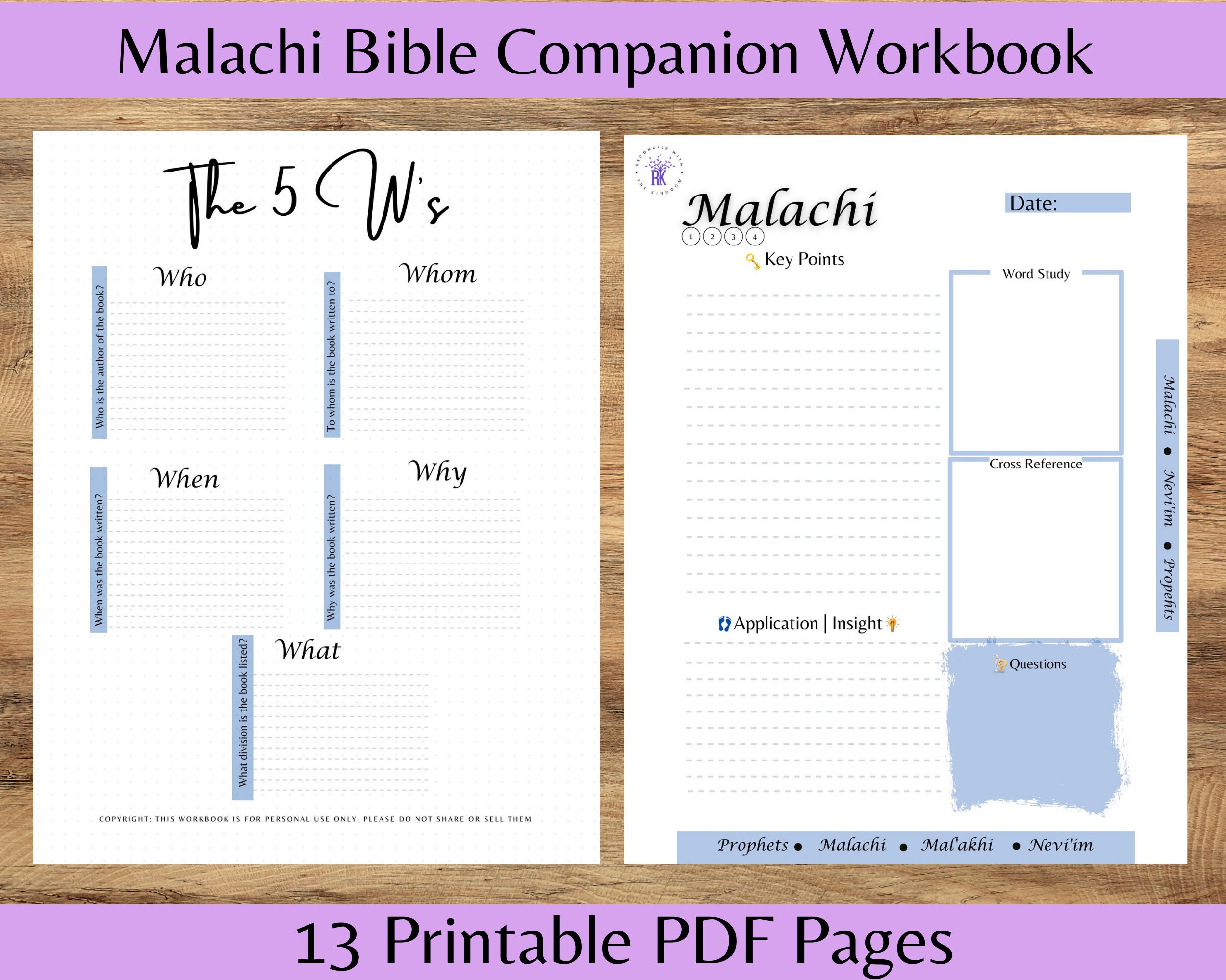 Malachi Digital Bible Pastor Workbook Bible Teachers Torah Teachers ...