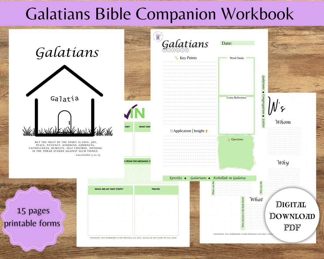 Galatians Bible Workbook, Pastor Digital Book, Bible Teachers ...