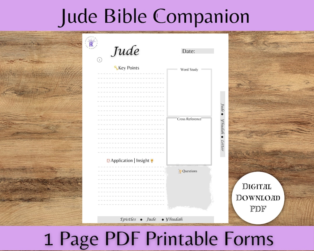Jude Digital Worksheets| Bible Teachers|torah Teachers|scripture ...