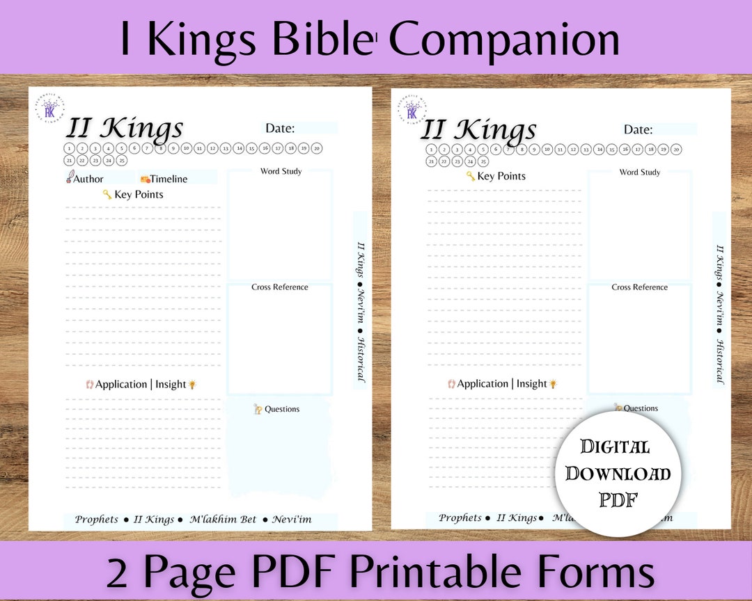 II Kings Digital Worksheets,bible Teachers,torah Teachers,scripture ...
