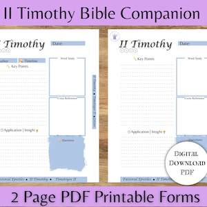 II Timothy Digital Worksheets, Bible Teachers,torah Teachers, Scripture ...