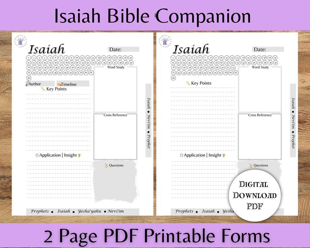 Isaiah Digital Worksheets,bible Teachers,torah Teachers,scripture ...