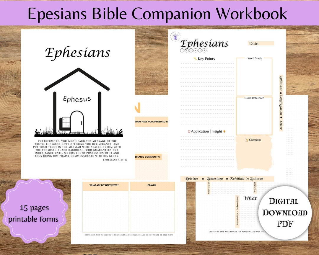Ephesians Bible Workbook, Ephesians Digital Book, Bible Teachers ...