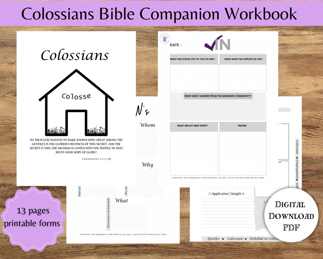 Colossians Digital Bible | Pastor Workbook | Bible Teachers |torah ...
