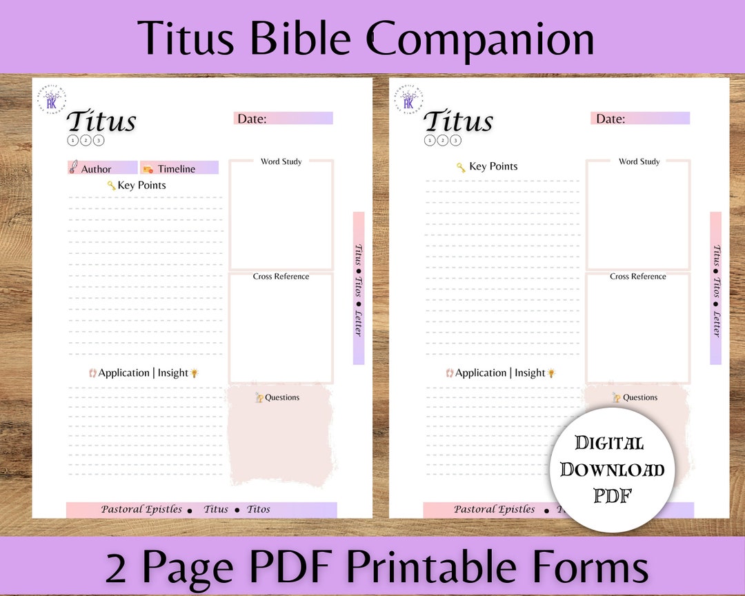 Titus Digital Worksheets, Bible Teachers, Torah Teachers, Scripture ...