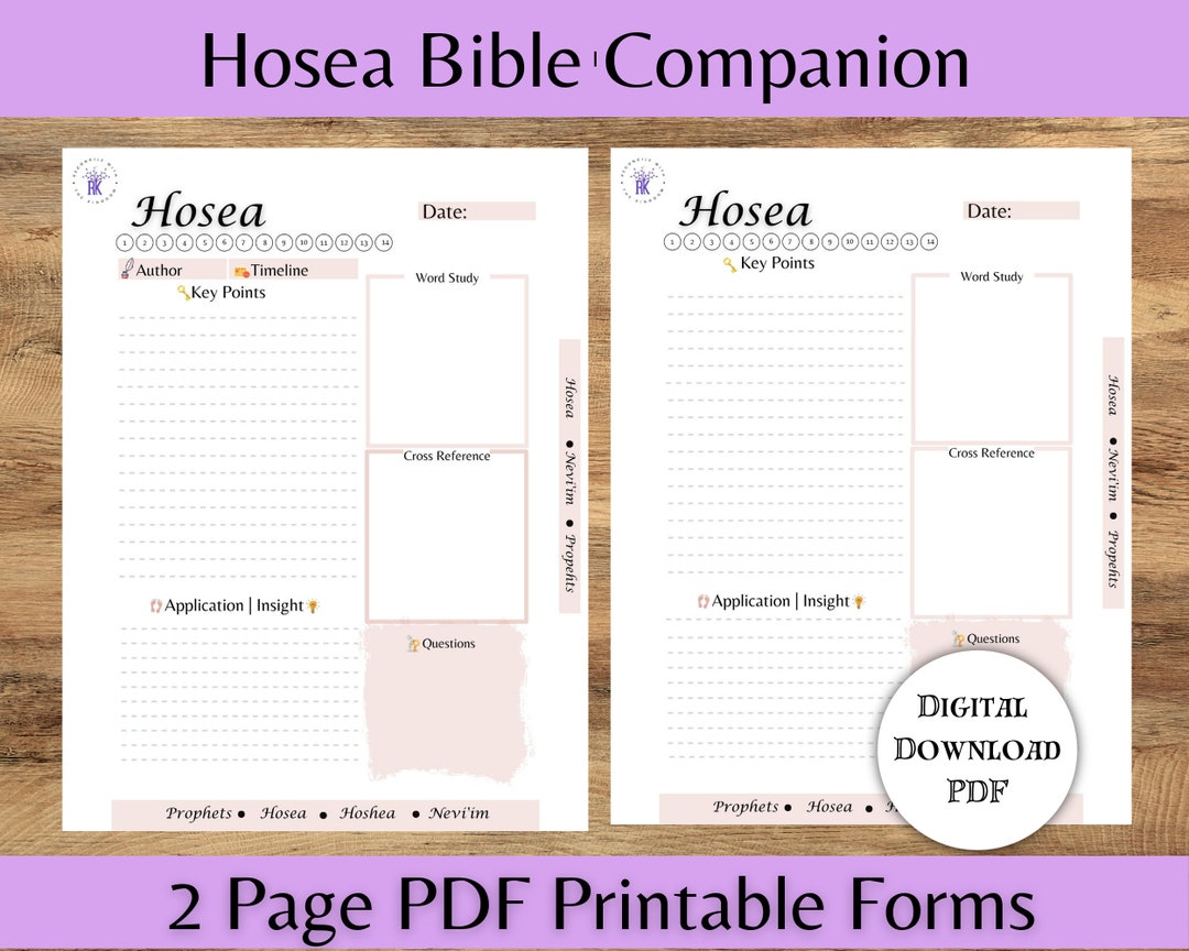 Hosea Digital Worksheets,bible Teachers,torah Teachers,scripture ...