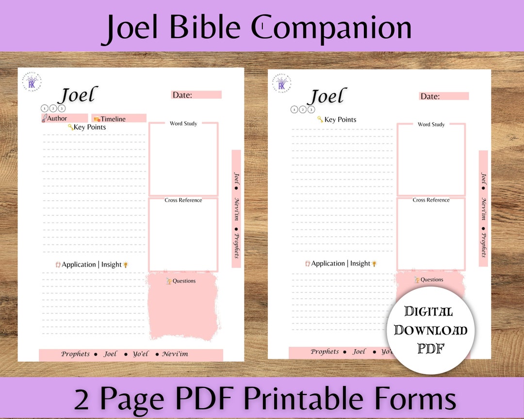 Joel Digital Worksheets, Bible Teachers, Torah Teachers,pastors ...