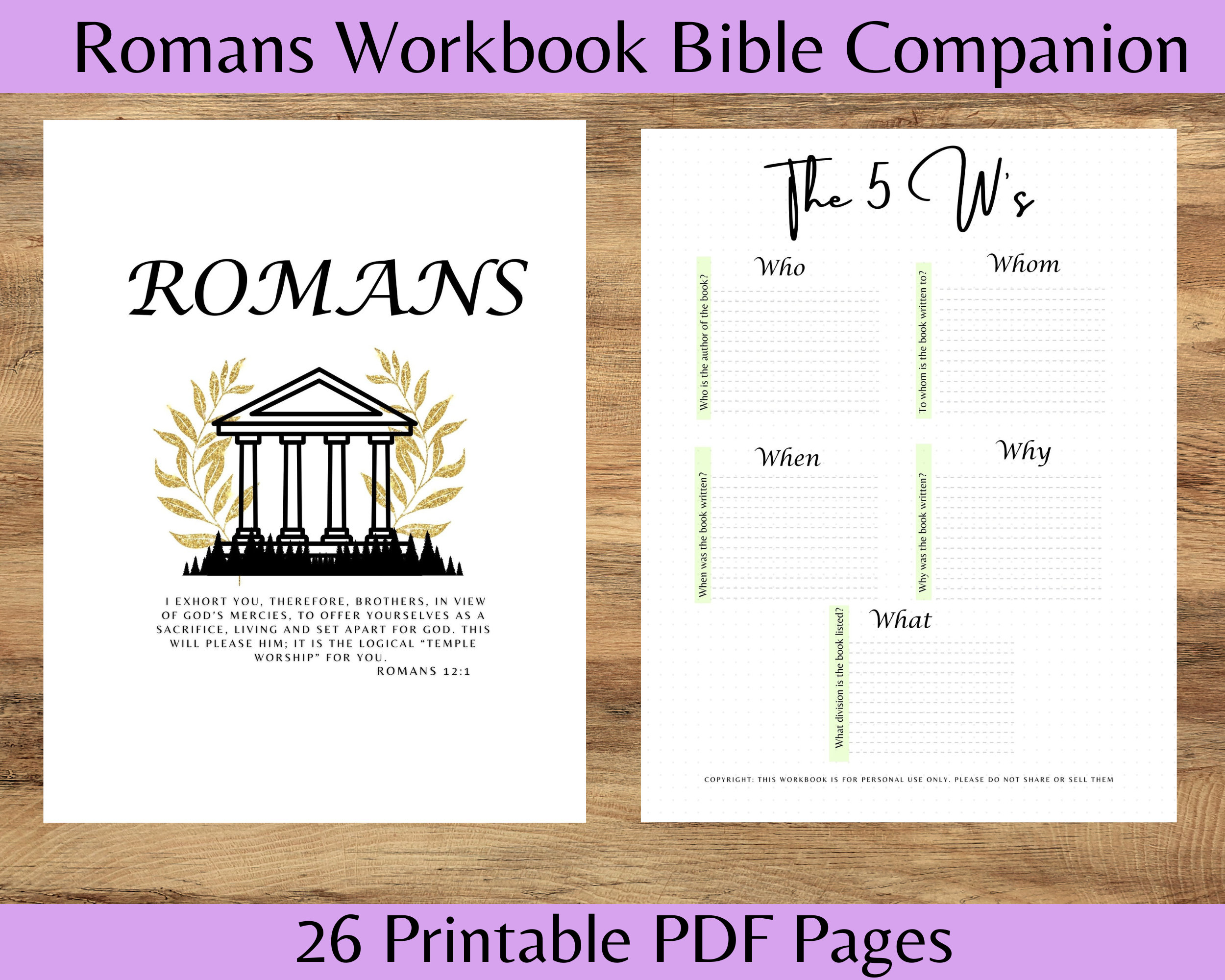 Romans Bible Workbook Pastor Digital Book bible Teachers Torah ...