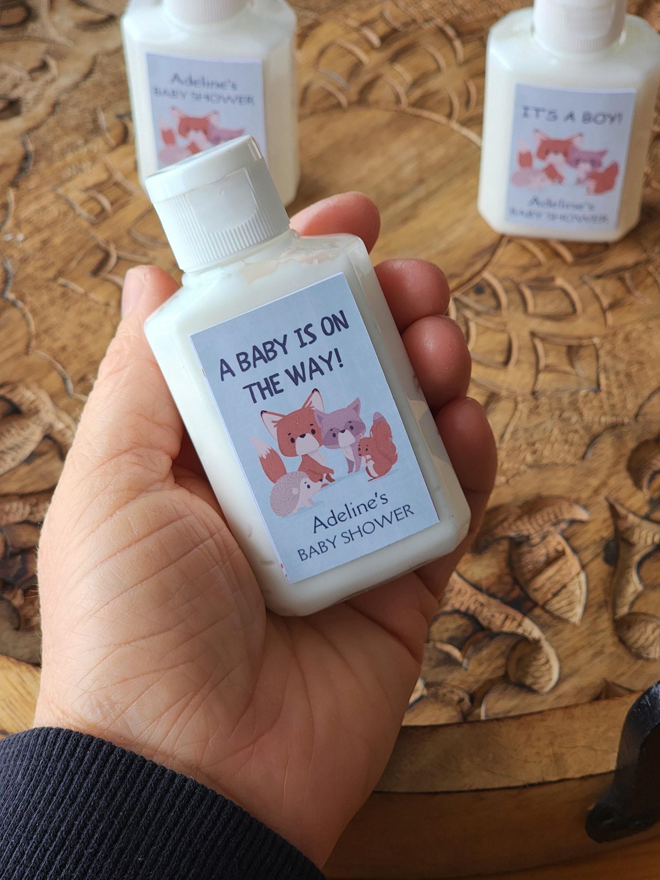 Mini Lotion Baby Shower Favor, Personalized Party Favor, Baby Animal ...