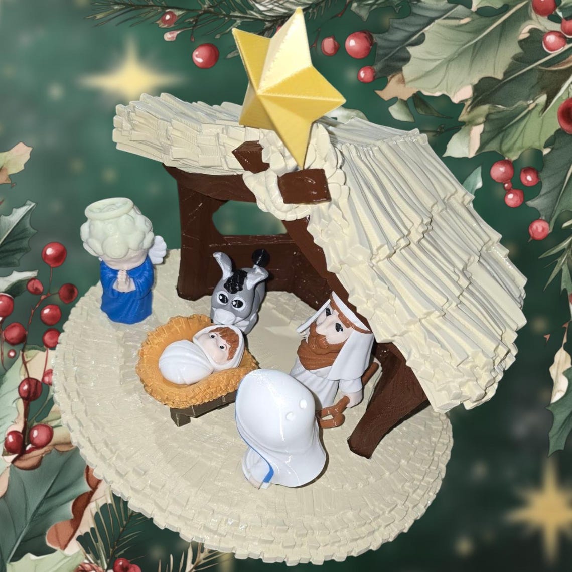 Interactive 3D Printed Nativity Scene With Starry Manger - Movable ...