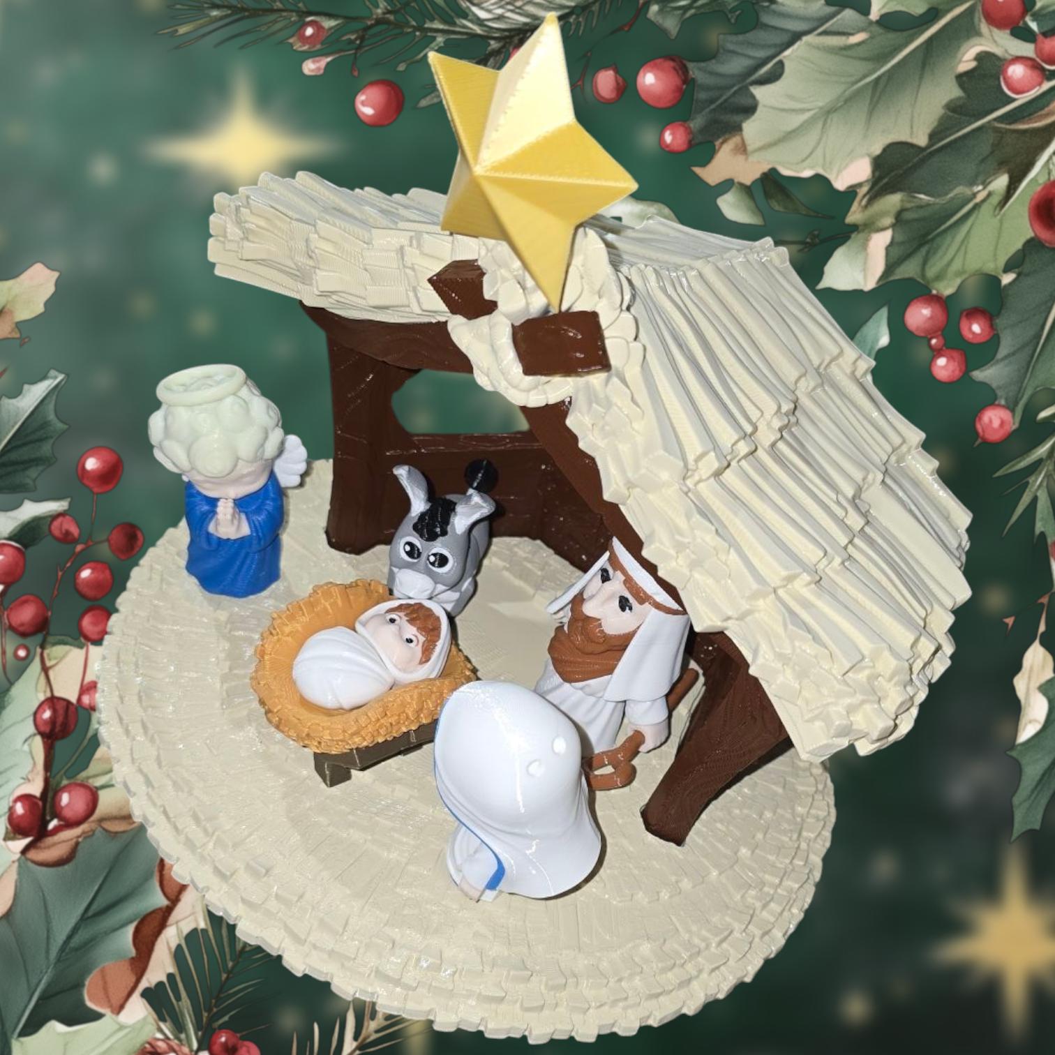 Interactive 3D Printed Nativity Scene With Starry Manger - Movable ...