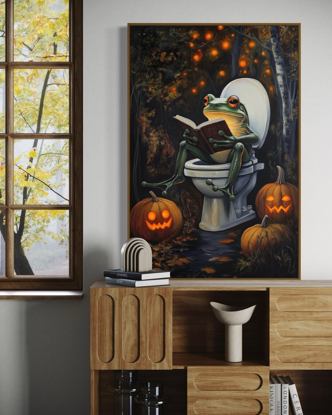 Whimsical Frog Print - Humorous Dark Academia Decor for Halloween and ...