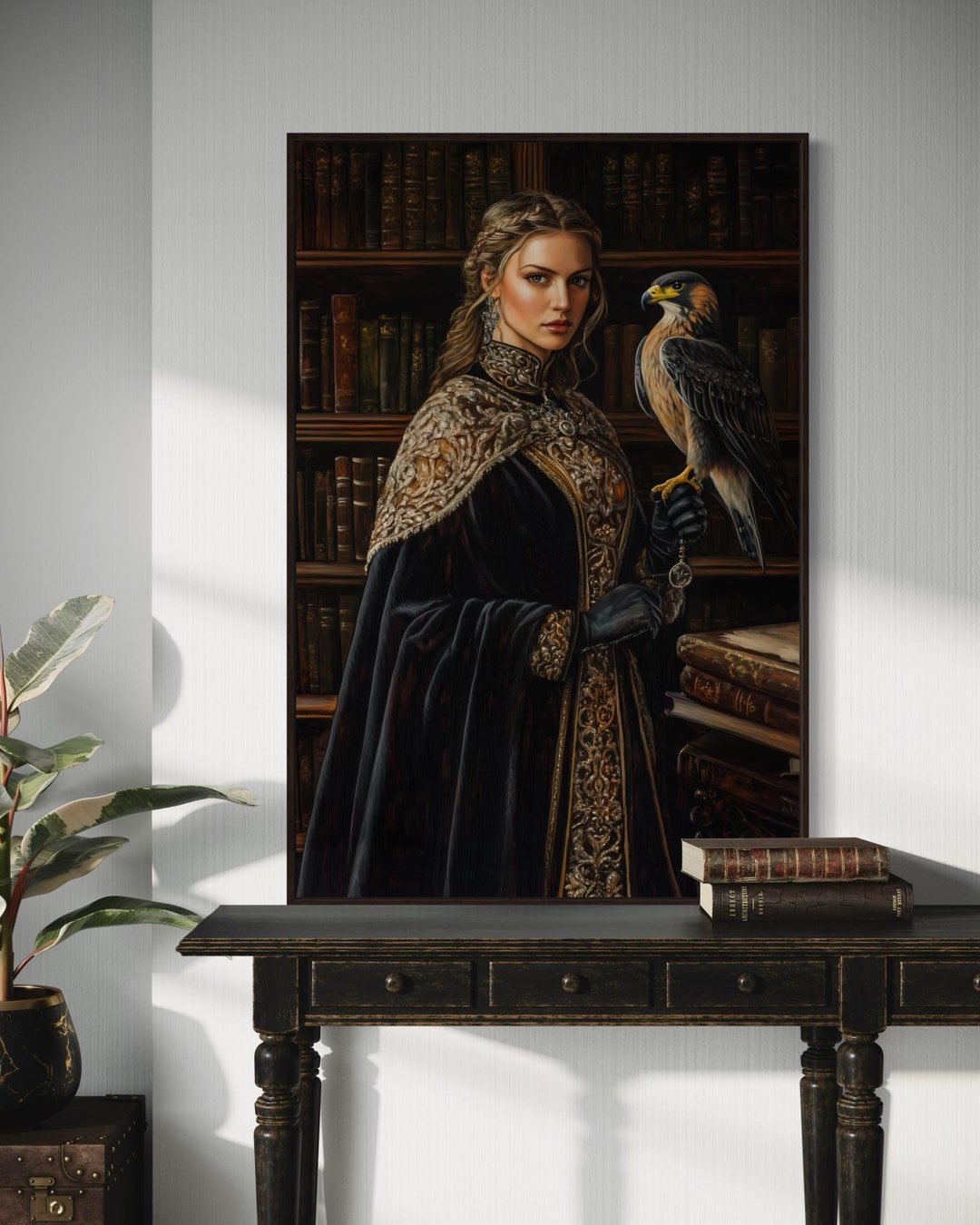 Freya Norse Goddess Art - Mystical Victorian Portrait Print With Falcon ...