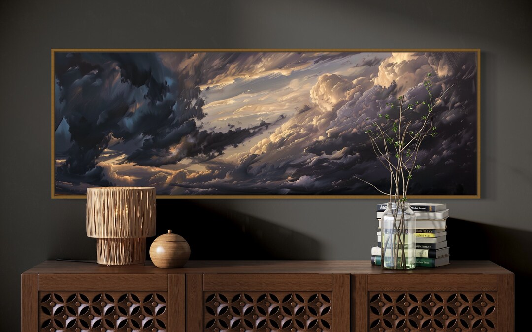 Dramatic Stormy Sky Canvas - Atmospheric Abstract Cloud Art Print ...