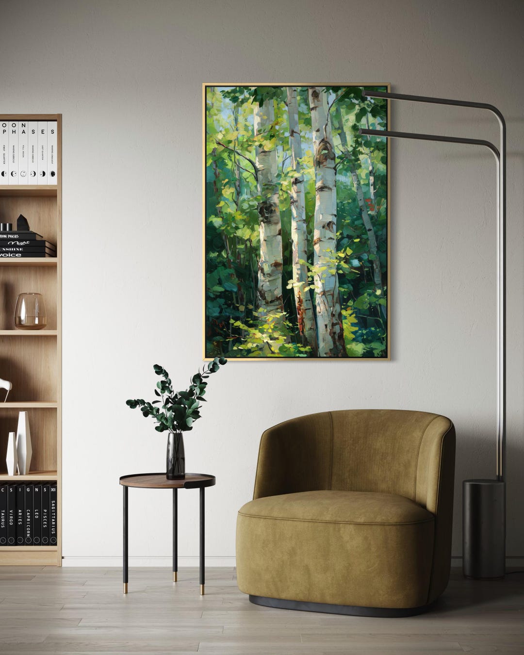 Birch Tree Wall Art, Forest Landscape Print, Scandinavian Woodland ...