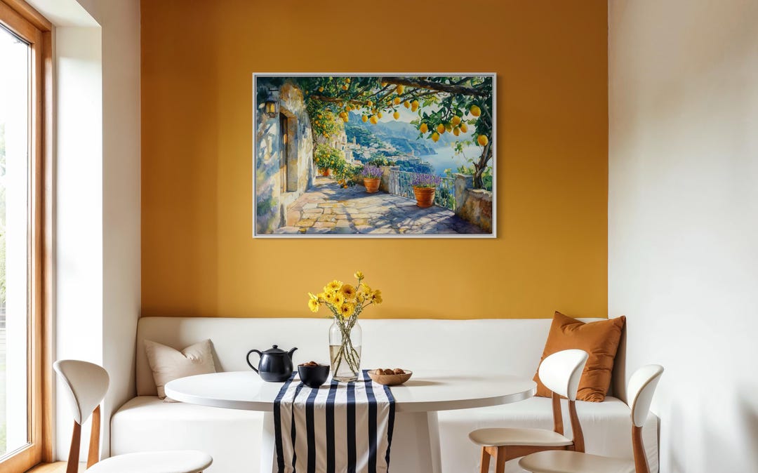 Positano Lemon Terrace Art Print – Amalfi Coast Wall Art, Italian ...