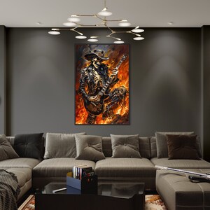 Rock Legend - Skeleton Guitarist Painting Print, Gothic Rock N Roll ...