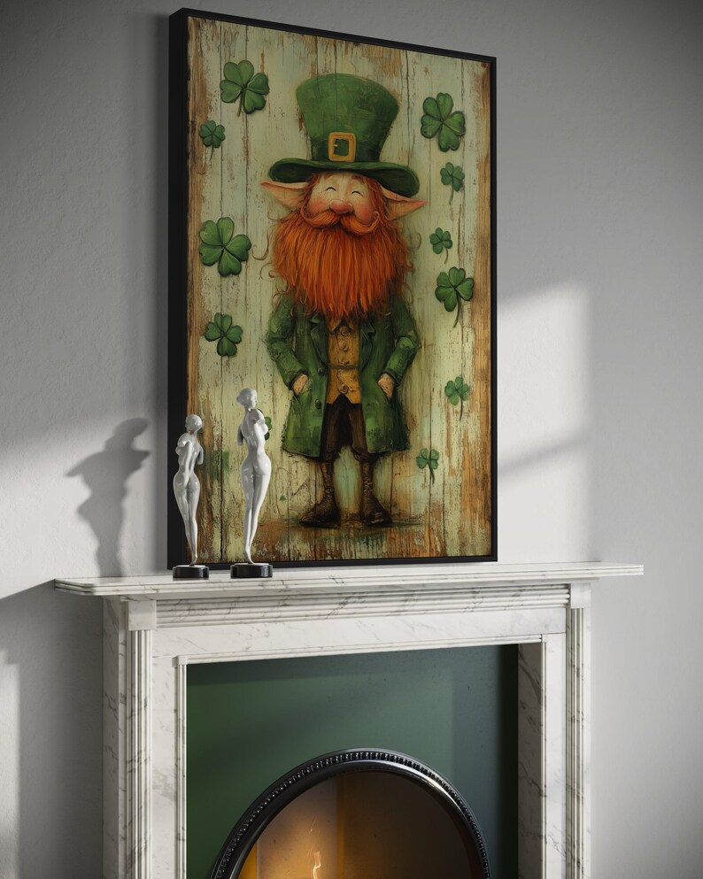 Lucky Leprechaun Canvas – Whimsical Irish Folklore Wall Art, St ...