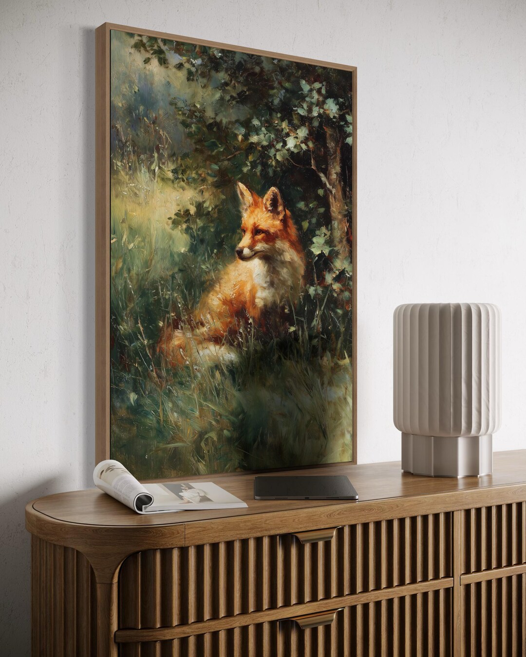 Red Fox Forest Art Print – Woodland Wildlife Wall Art, Rustic Animal ...