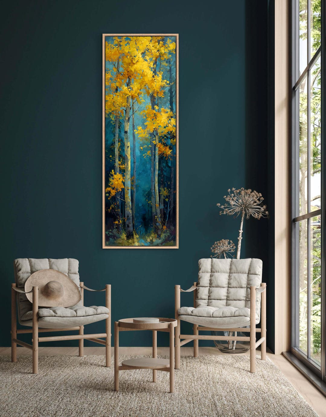 Golden Aspen Forest Print – Autumn Tree Wall Art, Vertical Landscape ...