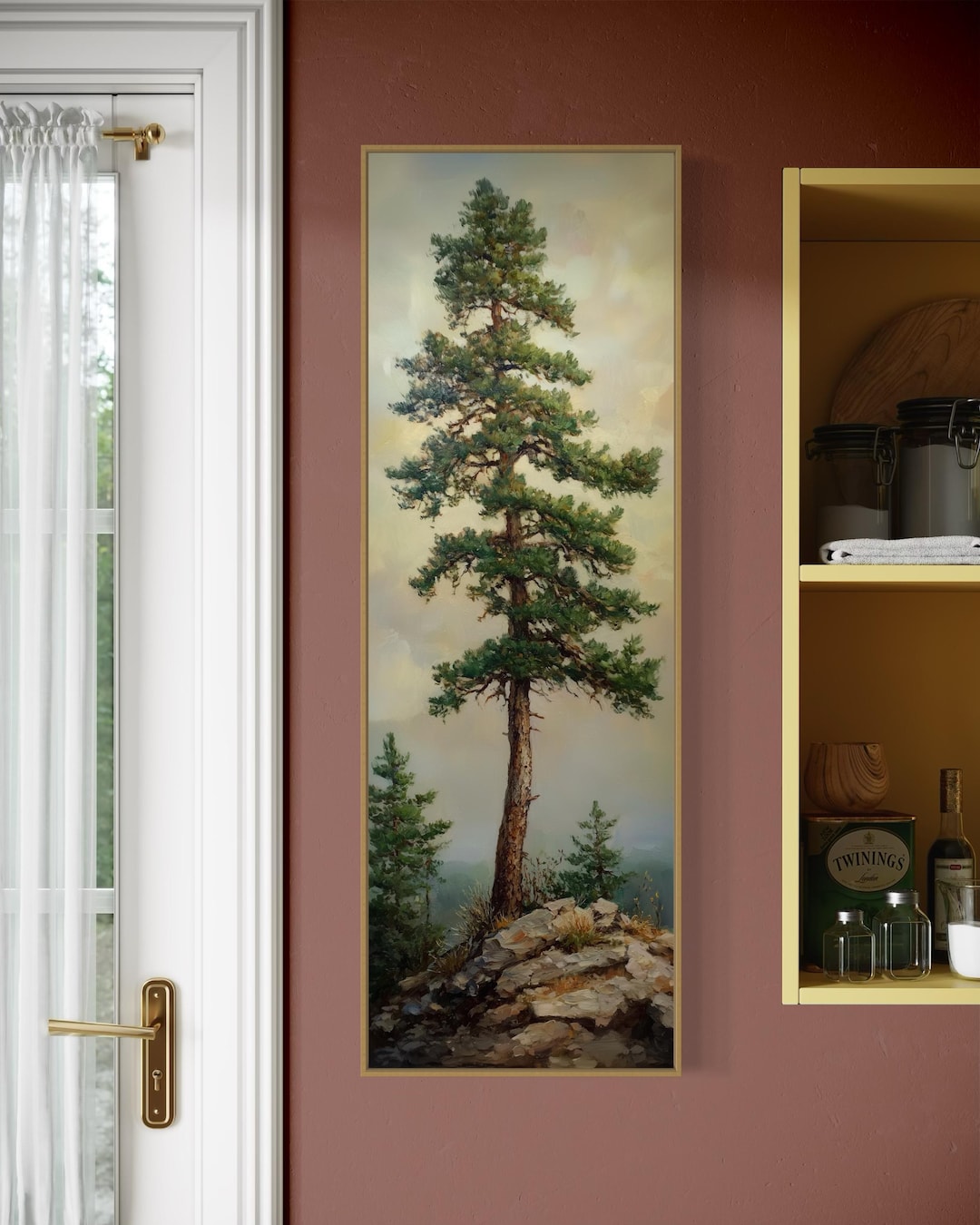 Majestic Pine Tree Wall Art - Serene Forest Canvas, Rustic Nature Decor ...