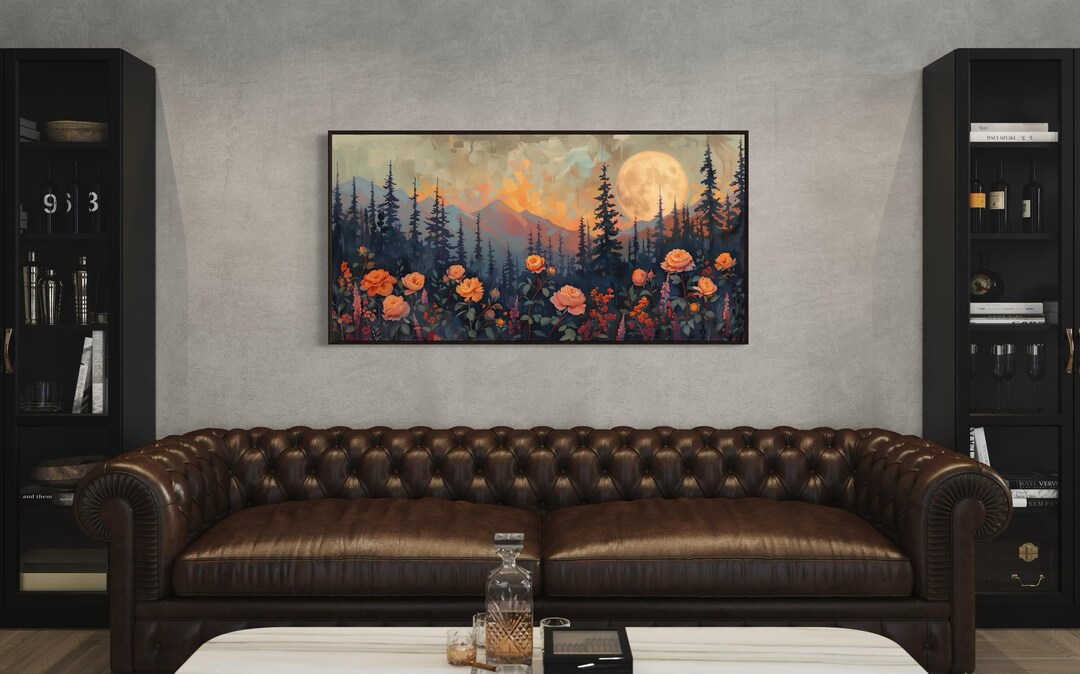 Alaskan Mountain Landscape - Moody Panoramic Print for Above Bed Decor ...