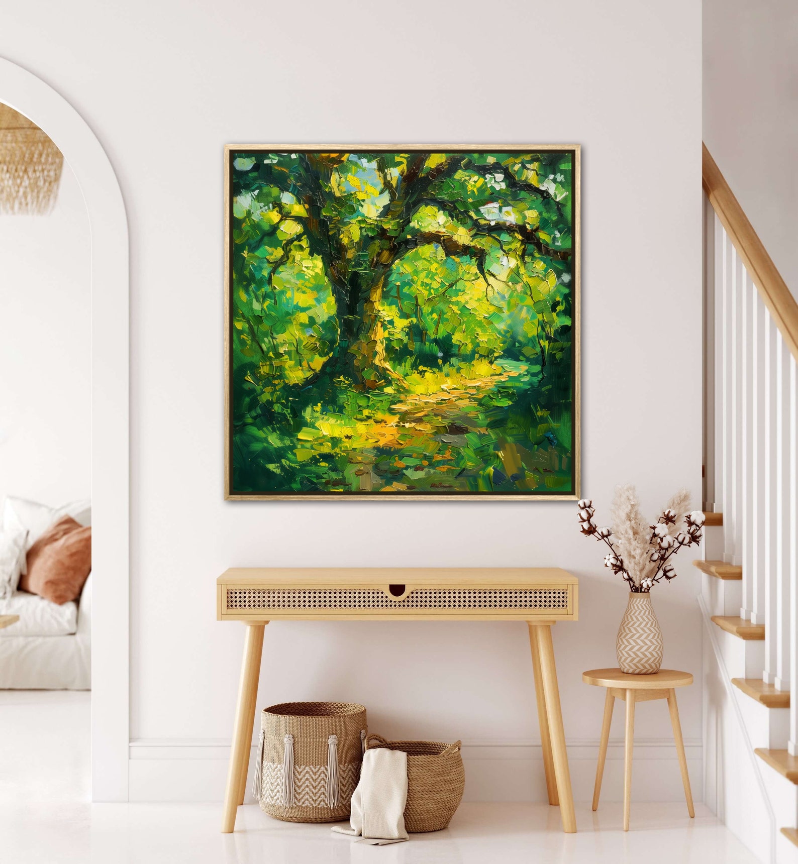 Old Oak Tree: Impasto Painting Print of Oak Tree Art, Woodland Canvas ...