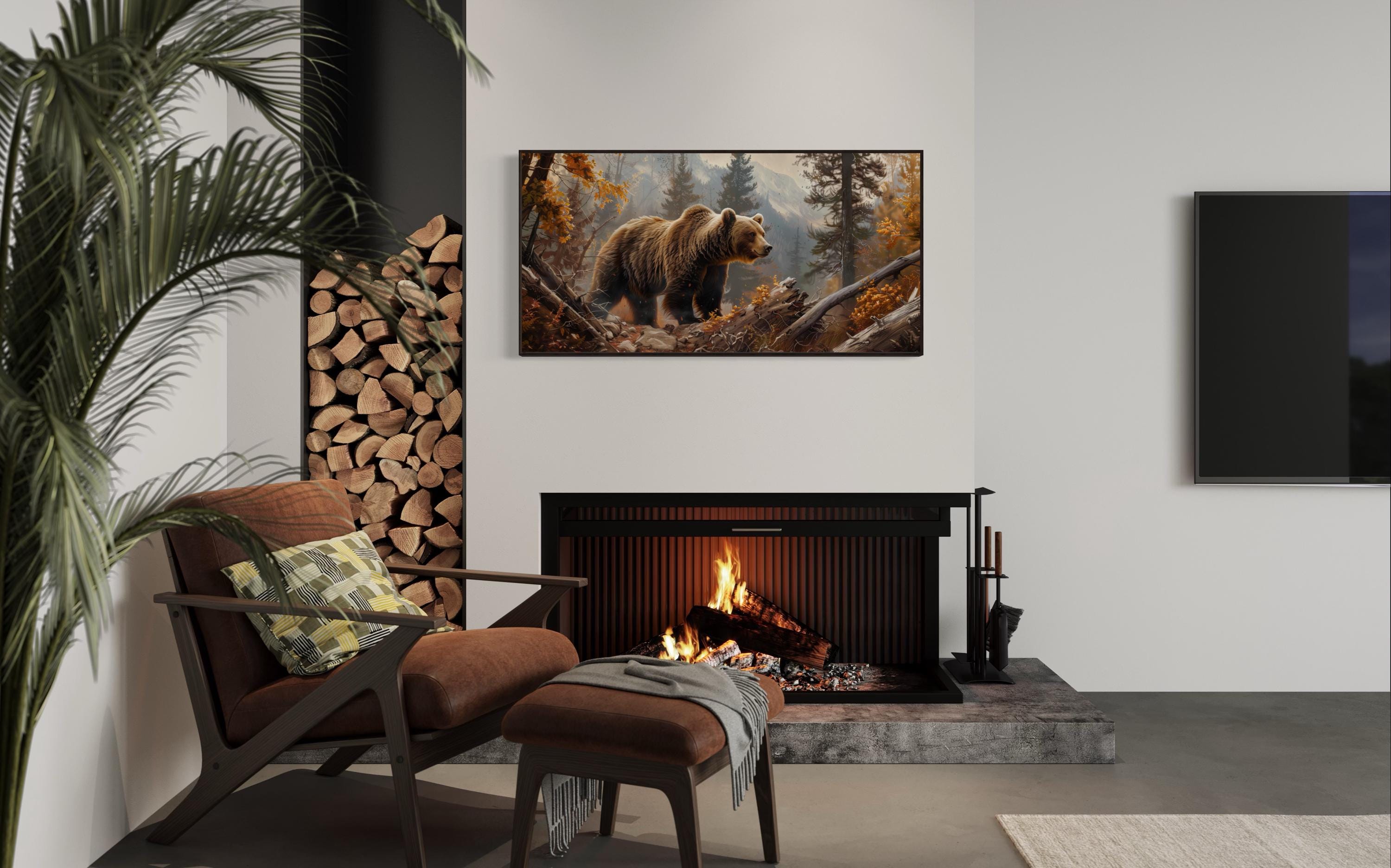 Rustic Elegance: Panoramic Grizzly Bear Wilderness Art – Majestic Bear ...