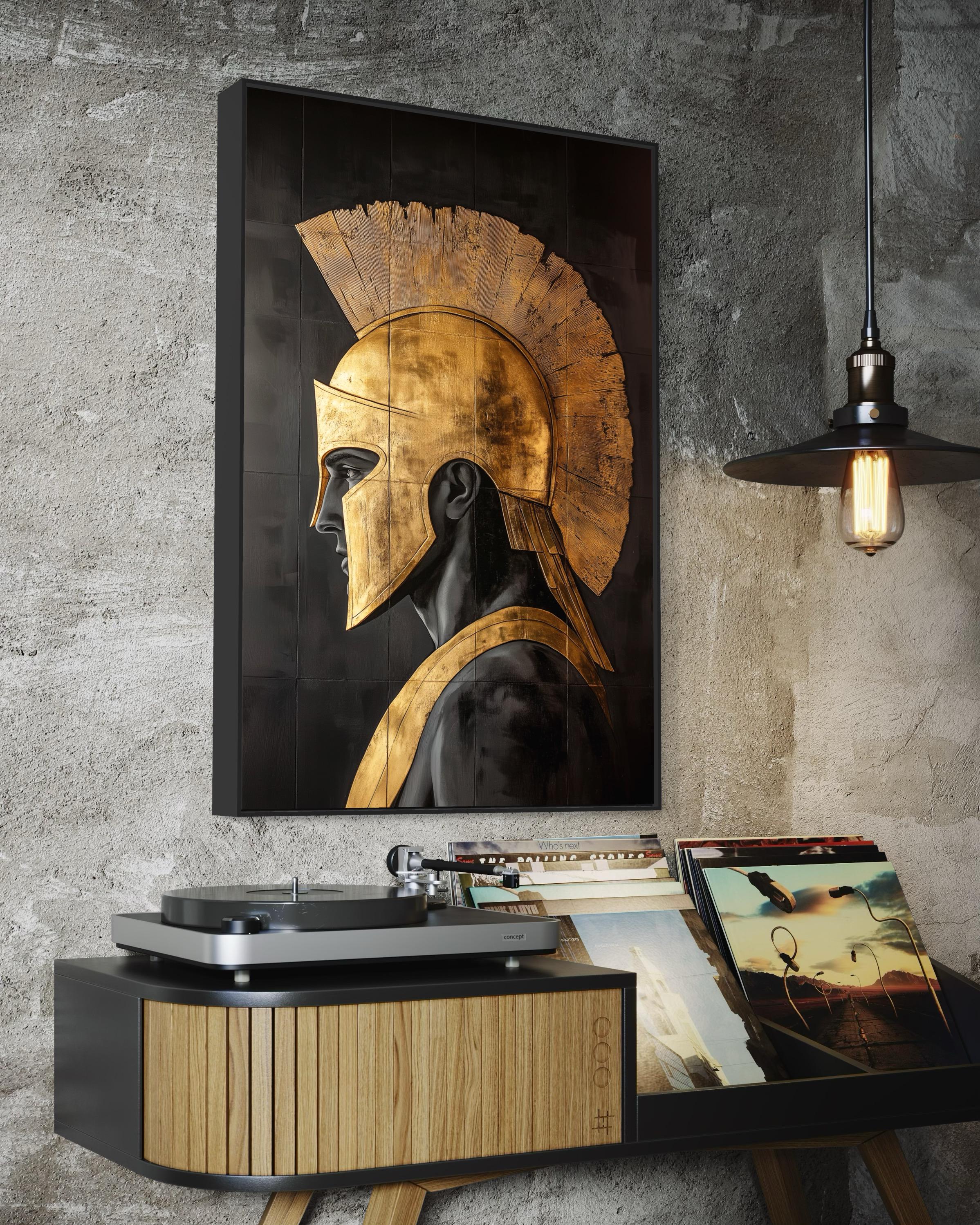 Dramatic Spartan Warrior Painting Print - Mythical Greek History Poster ...