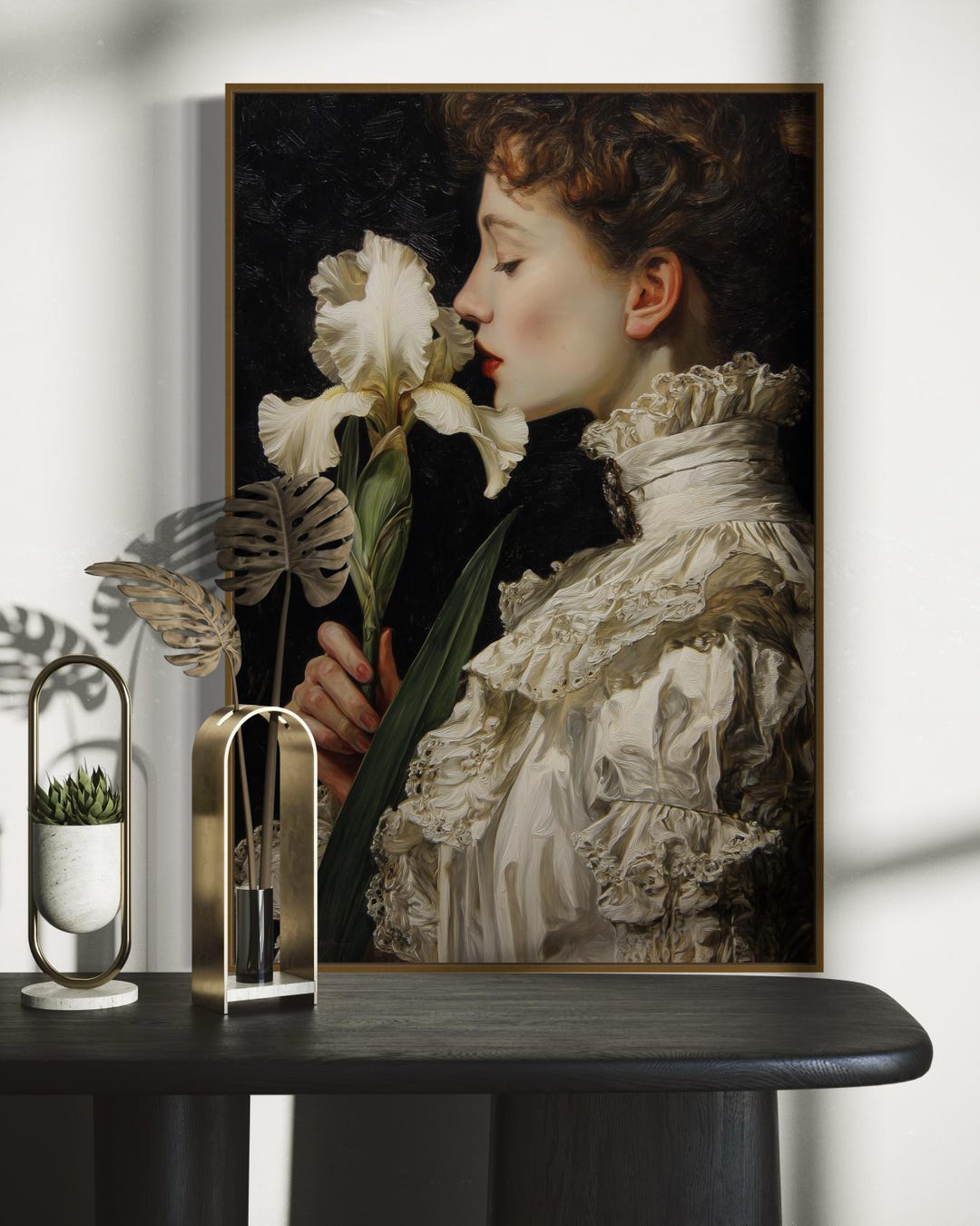 Elegant Femme Fatale Canvas – Vintage Noir Portrait Print, Gothic ...