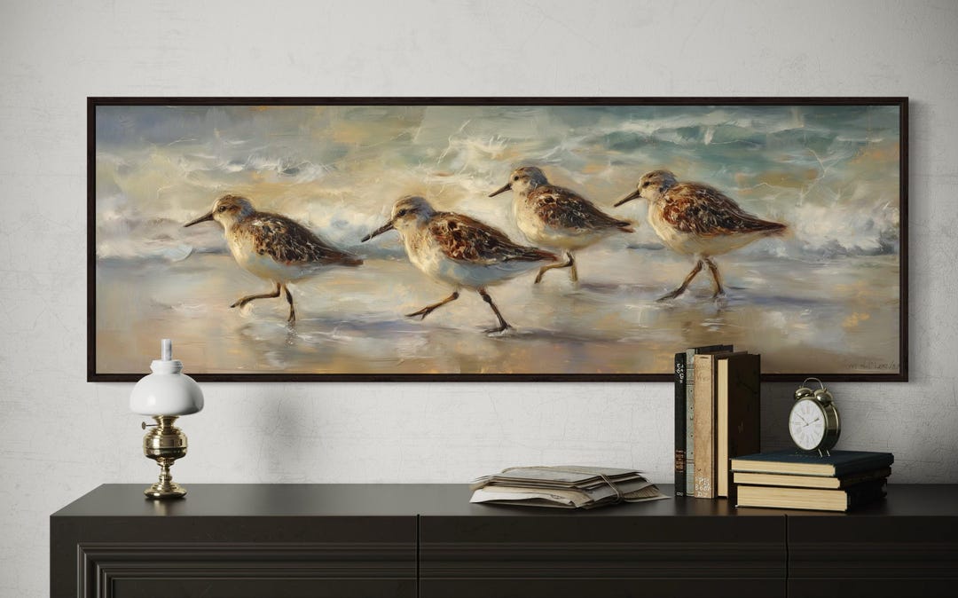 Sandpipers Beach Art Print - Coastal Wall Decor, Seaside Bird Painting ...